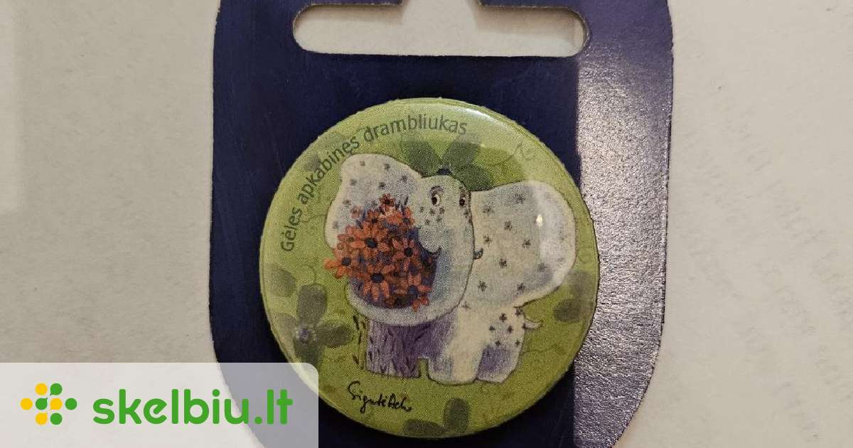 Linksmas ženkliukas. Gėles apkabinęs drambliukas - Skelbiu.lt