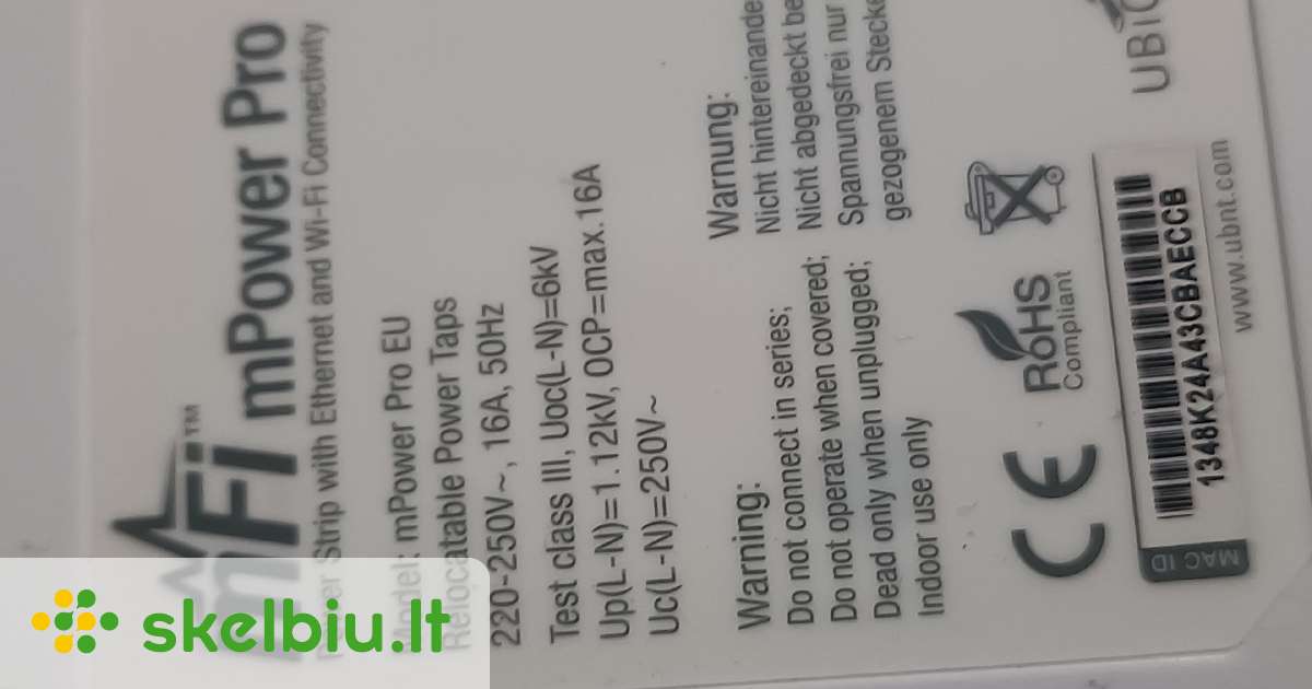 Ubiquiti Unifi mfi mpower Pro power strip - Skelbiu.lt