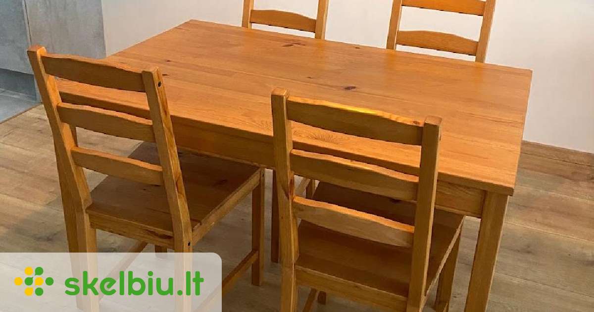 Ikea naudotas valgomasis stalas su kėdėmis - Skelbiu.lt