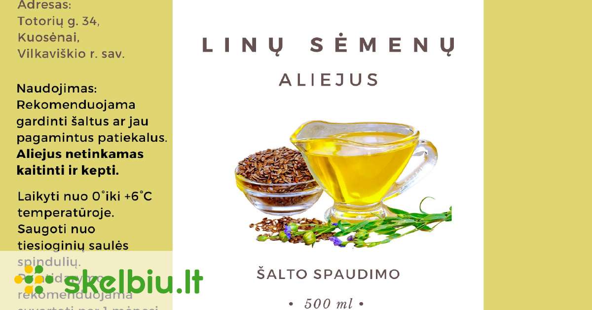 Linų sėmenų aliejus - Skelbiu.lt