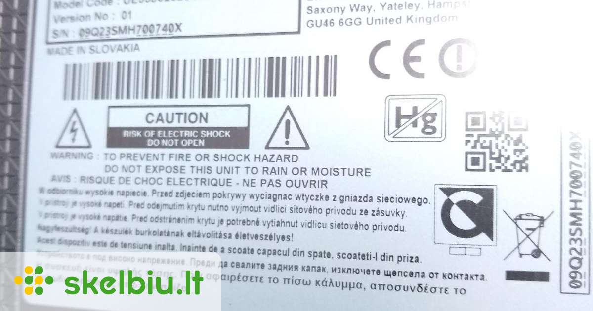 Samsung televizorius. Smart. 55 coliu. 1,40cm. Ist - Skelbiu.lt