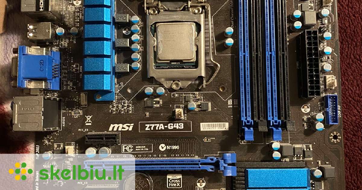 Msi Z77a-g43 + i5-2400 3,1ghz Plokštė ir Cpu - Skelbiu.lt