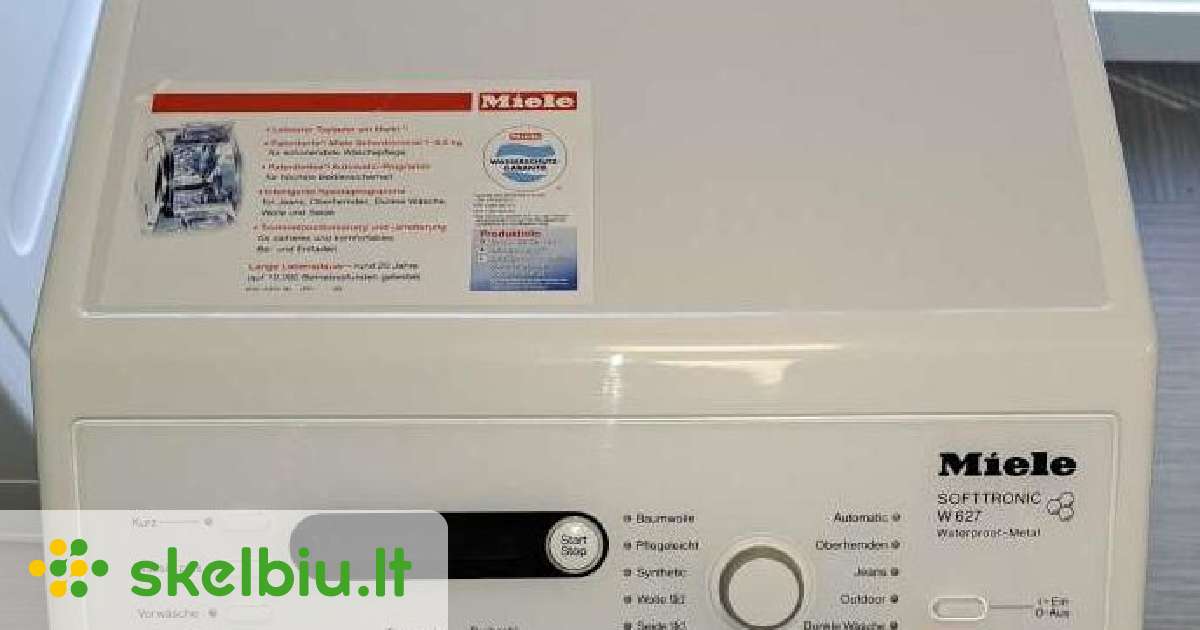Skalbyklė Miele W627f (iš viršaus), 5,5kg, 24 mėn. - Skelbiu.lt