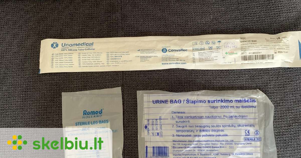 Kateteris Foley, 2 kanalų, silikoninis, Ch18 - Skelbiu.lt