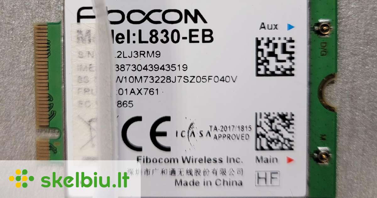 Lenovo Thinkpad Fibocom L830-eb 4G Lte modulis - Skelbiu.lt