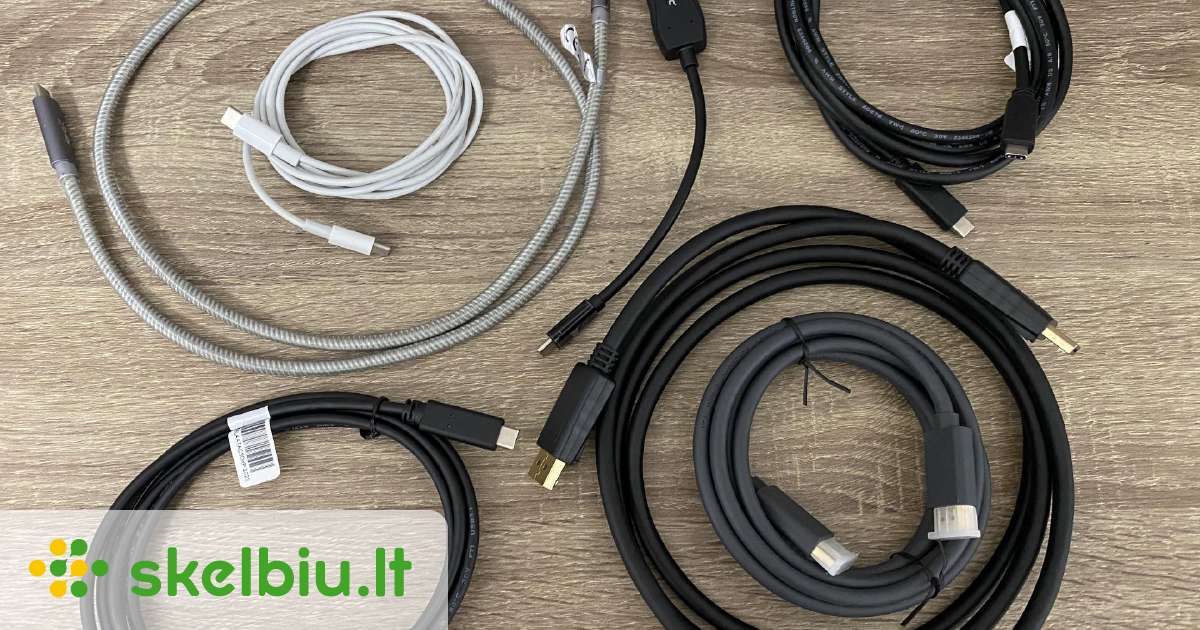 Kabeliai ir adapteriai type-c, hdmi, dp, usb a, - Skelbiu.lt