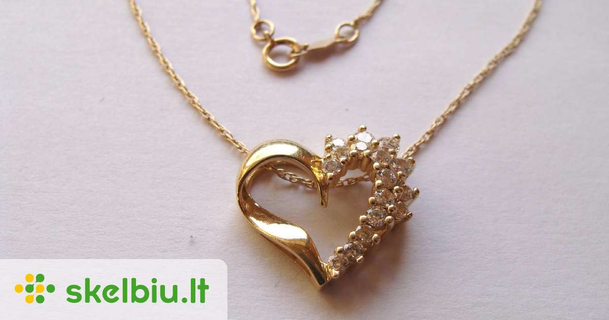 Auksinis Pakabukas Sirdele su Grandinele - Skelbiu.lt