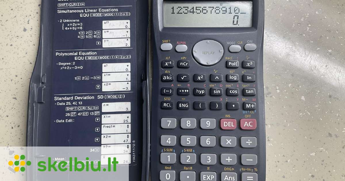 Skaičiuotuvas Casio fx-500ms - Skelbiu.lt