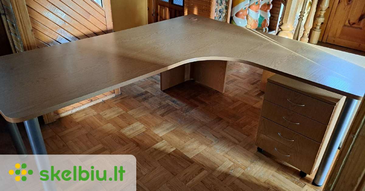 Rašomasis didelis kampinis stalas 210x180x74 cm - Skelbiu.lt