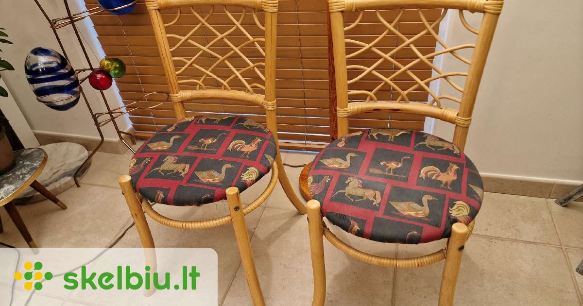 Vintažinės mid century natūralaus ratango kėdės - Skelbiu.lt