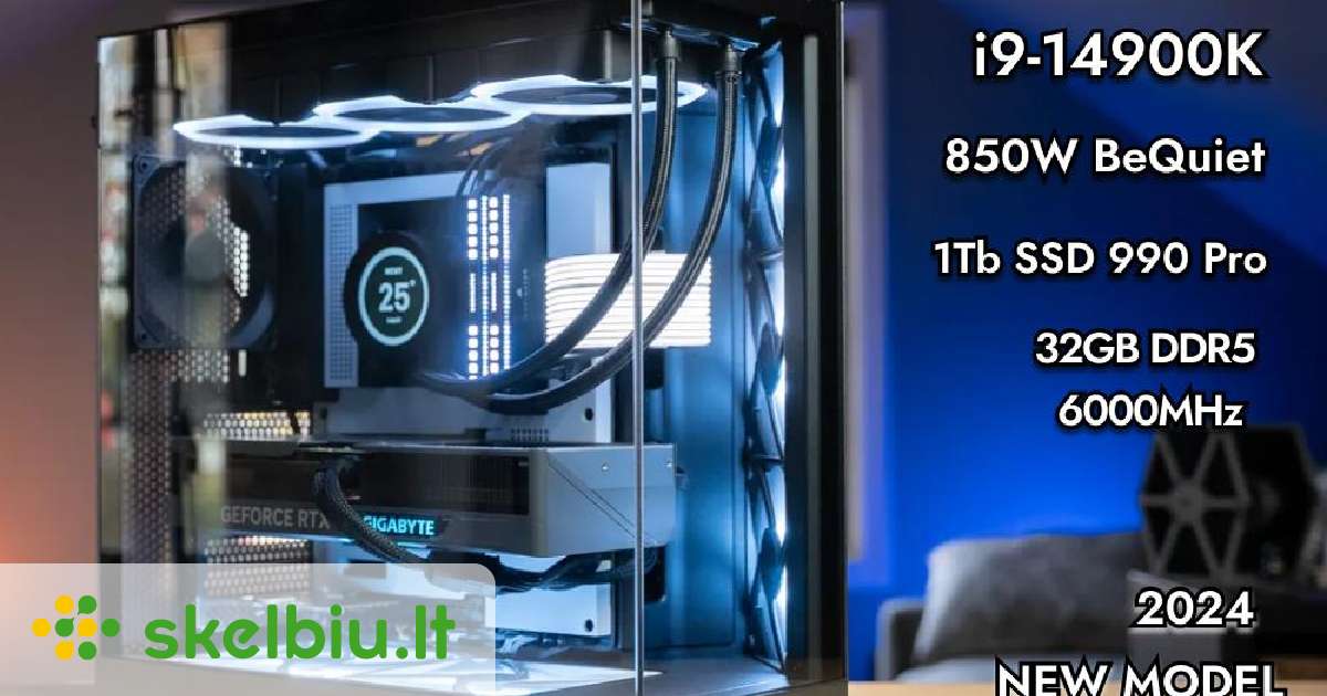 Custom Pc i9-14900k + Asus B760 + 1tb 990 pro - Skelbiu.lt