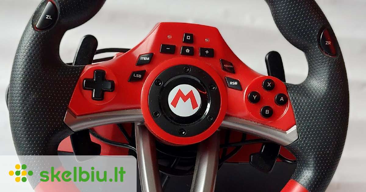 Mario Kart Racing Wheel Pro Deluxe with pedals - Skelbiu.lt