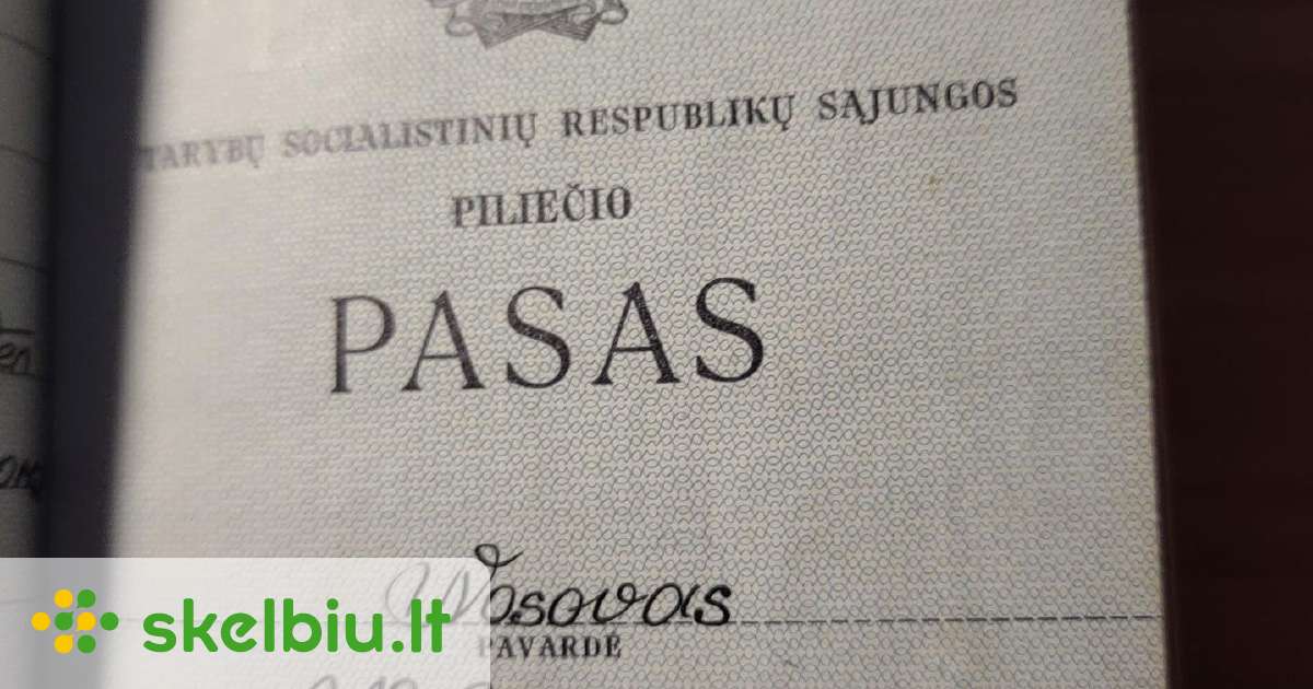 Sovietinis pasas 1977 Vilnius - Skelbiu.lt