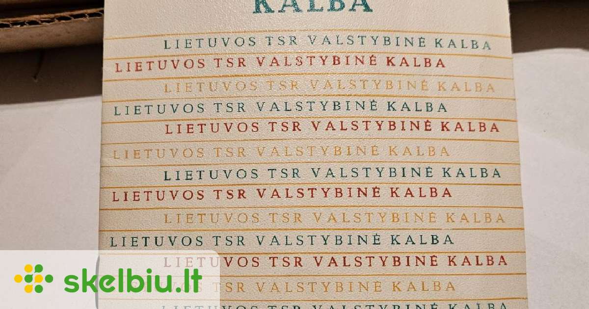 Lietuvos Tsr valstybinė kalba - Skelbiu.lt