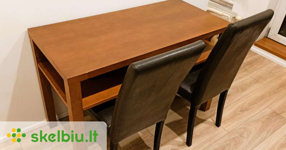 Ąžuolo lukšto valgomasis stalas + 2 kėdės - Skelbiu.lt