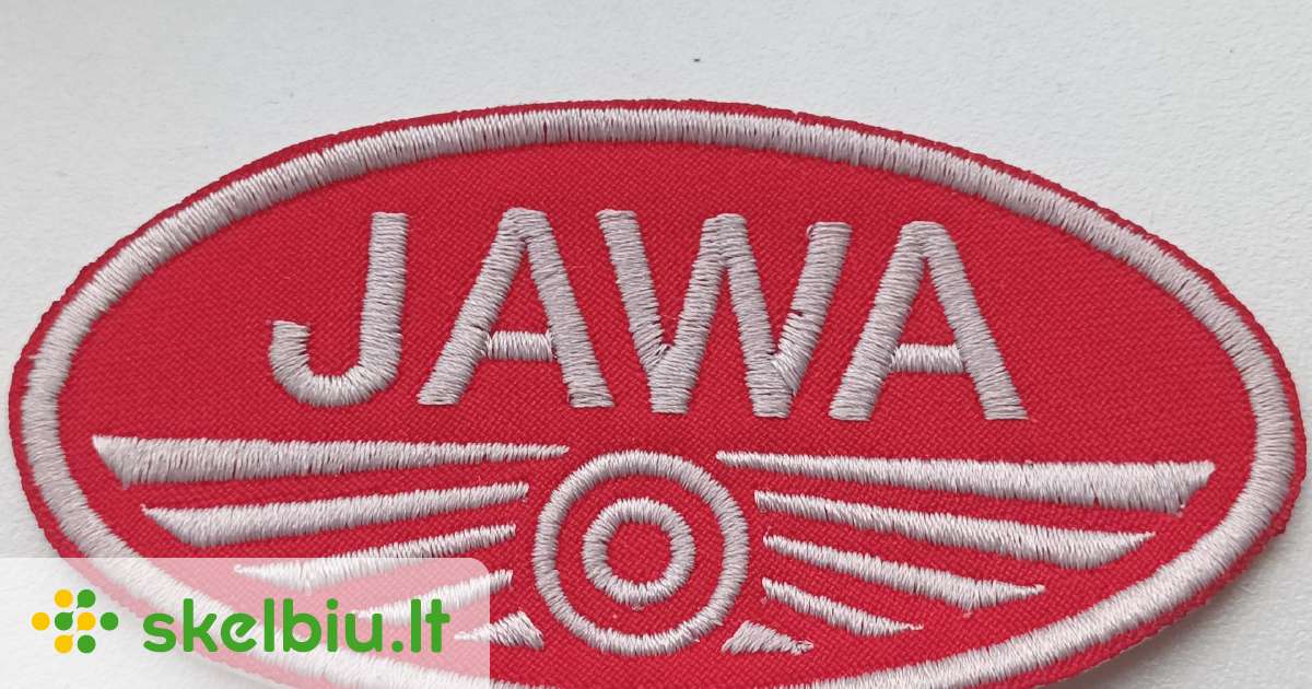 Jawa logo emblema 5x10cm antsiuvas - Skelbiu.lt
