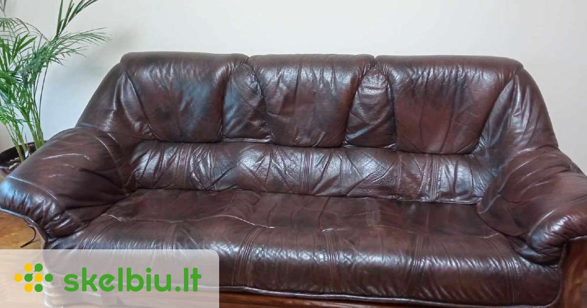 Dėvėti odiniai svetainės baldai - Skelbiu.lt
