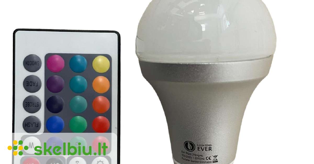 LED lempa Bulb A60 B22 Rgb LED lemputė 5w Rgb - Skelbiu.lt