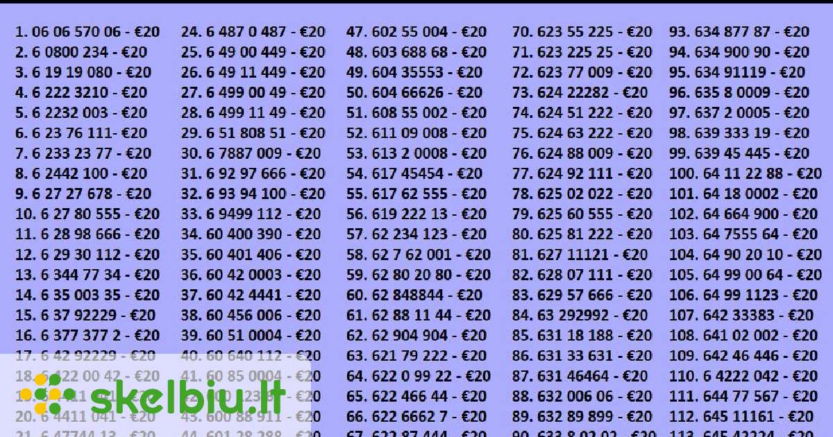 grazus numeriai numeris skelbimai - Skelbiu.lt