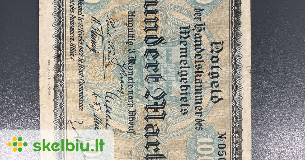 Parduodamas Memel 1922 m banknotas - Skelbiu.lt