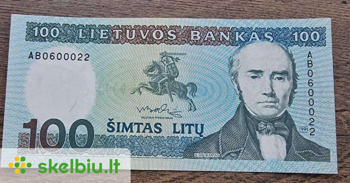 1991 m.100 litu su graziu numeriuku - Skelbiu.lt