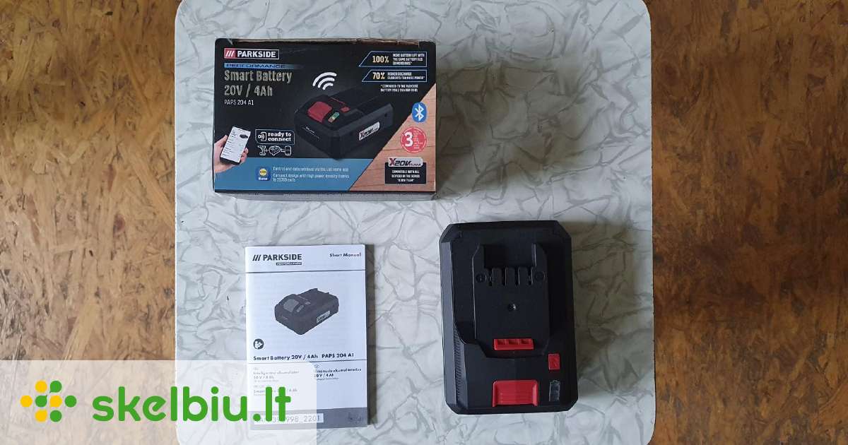 Parkside performance smart baterija 20v 4ah - Skelbiu.lt
