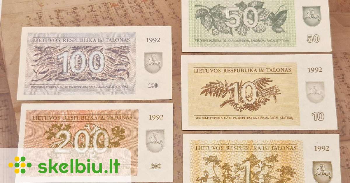 1992 talonai - unc rinkinys - Skelbiu.lt