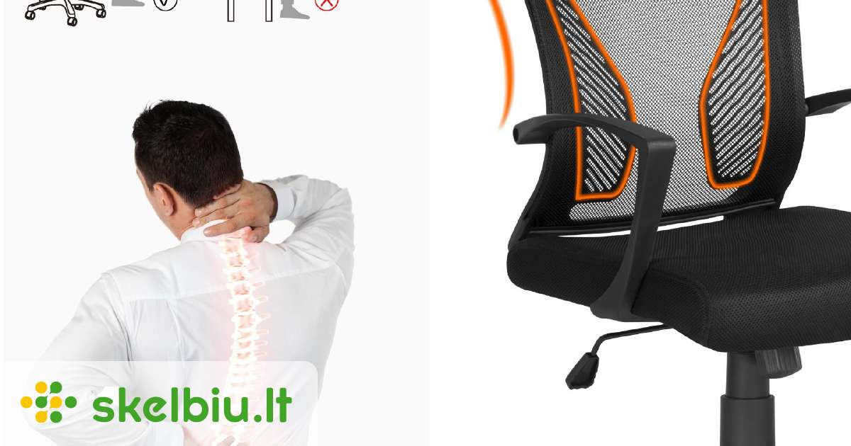 Nuolaidos% Juoda ergonomiška Kėdė - Skelbiu.lt