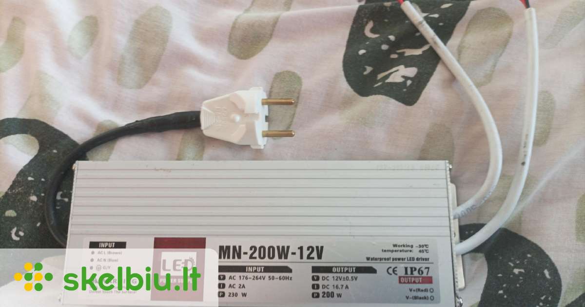 Transformatorius 12v 200w - Skelbiu.lt