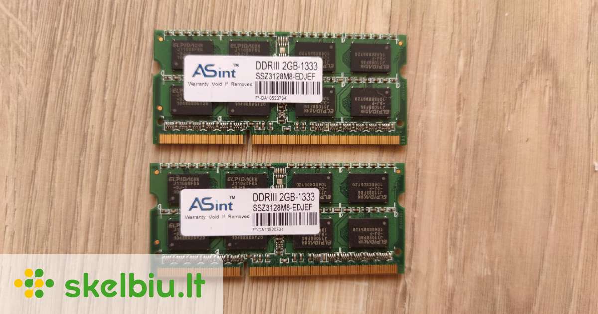 Asint RAM Ddr3 2gb 1333 nešiojamam laptop - Skelbiu.lt