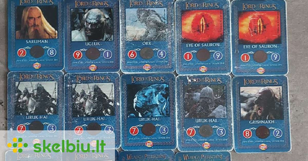Lays/tazo Crisps Cards Lord of the Rings - Skelbiu.lt