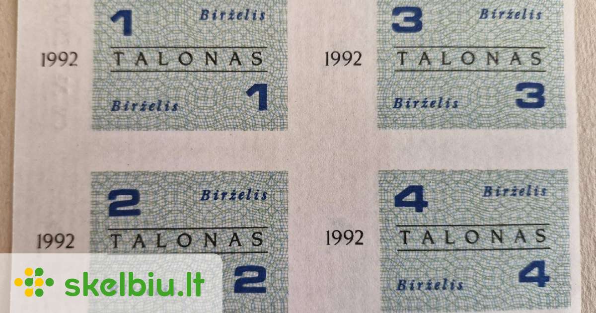 talonai 1992 skelbimai - Skelbiu.lt