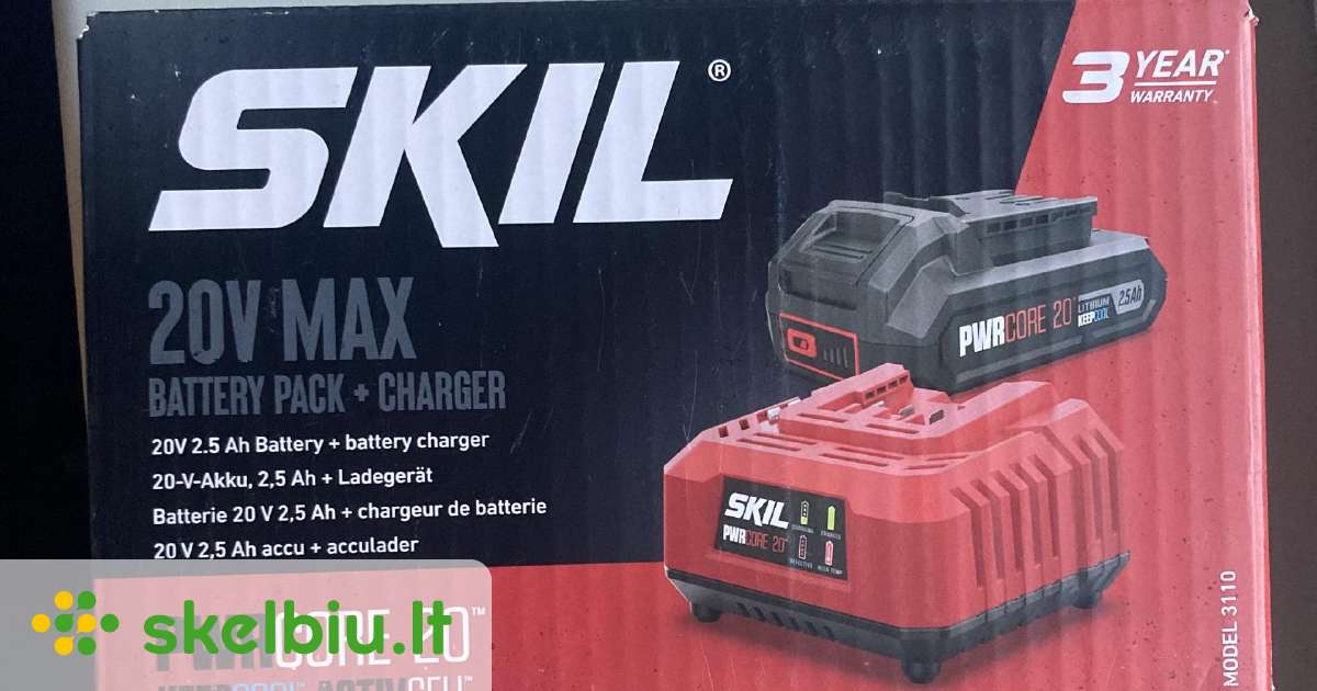Skil akumuliatorius su krovikliu 20v 2.5ah - Skelbiu.lt