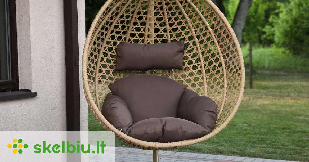 Šviesus Rotango kiaušinis pakabinamas krėslas - Skelbiu.lt
