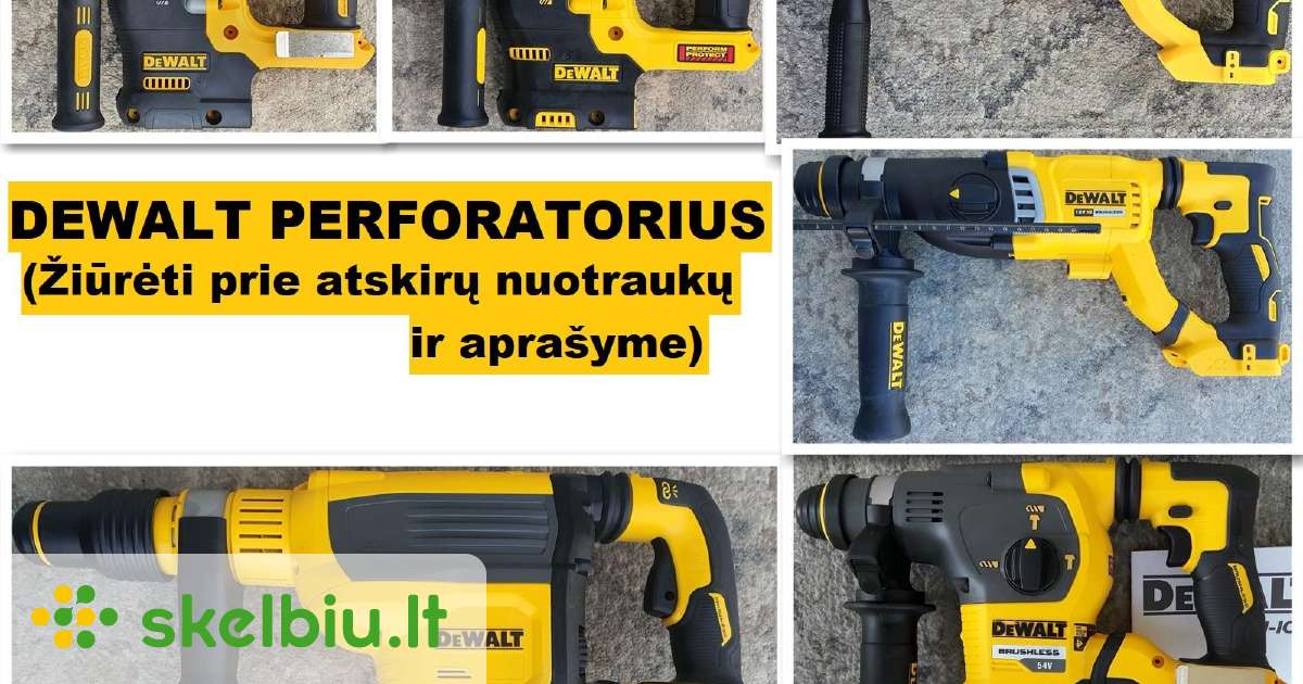 Akumuliatorinis perforatorius Dewalt 4 modeliai - Skelbiu.lt