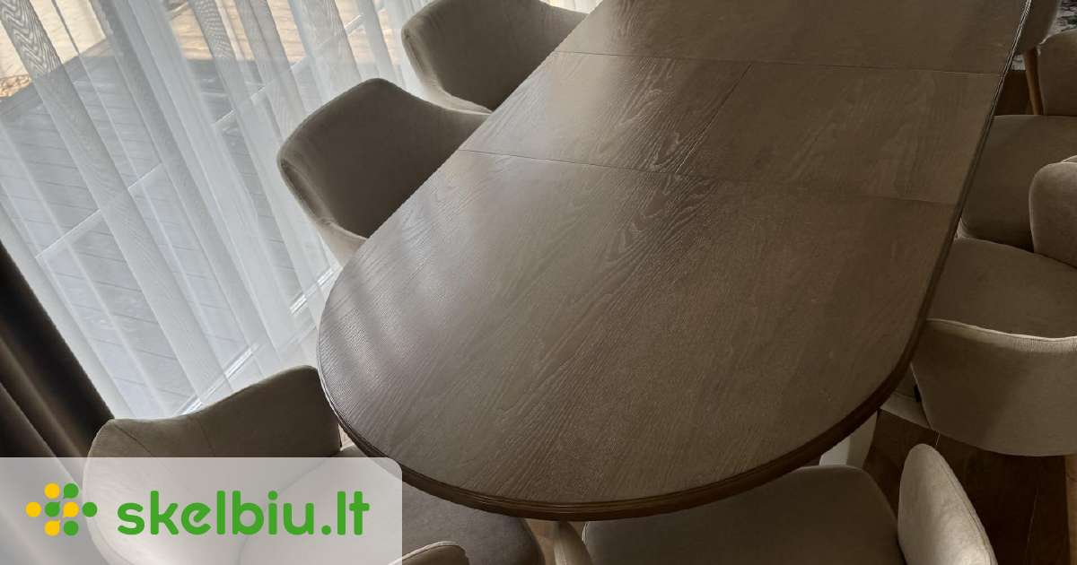 Valgomasis stalas ir kedes 8 vnt. - Skelbiu.lt