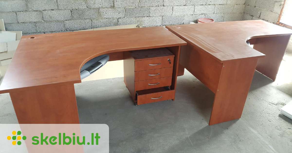 Stalai Biuro (kampiniai su spintelėmis, stalčiais - Skelbiu.lt