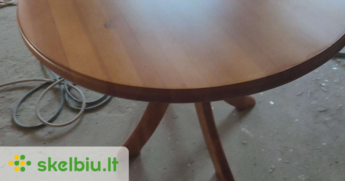 Apvalus medinis valgomojo stalas - Skelbiu.lt