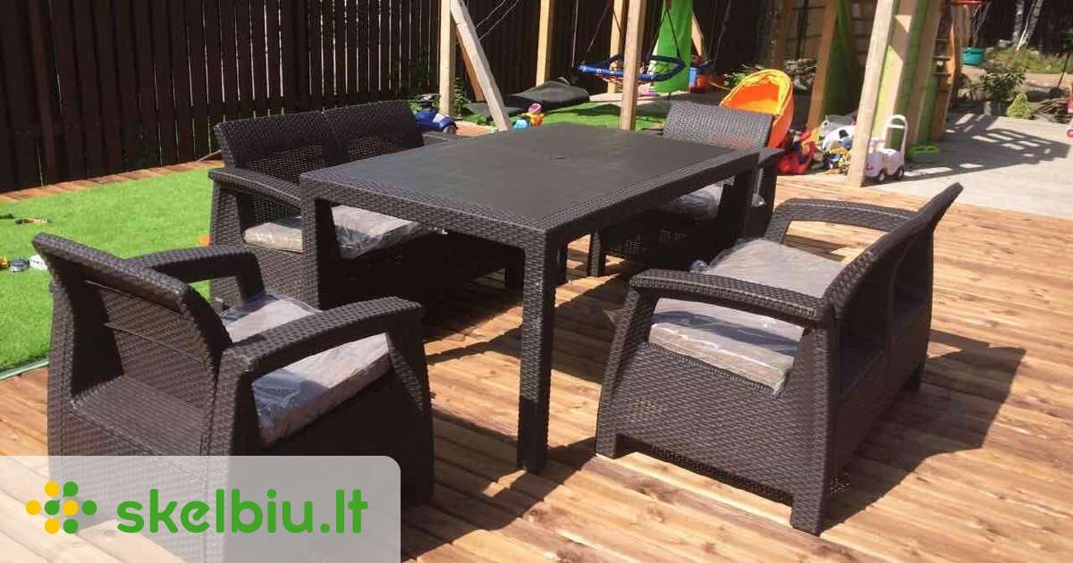 Lauko baldų komplektas Curver Corfu Fiesta, rudas, - Skelbiu.lt