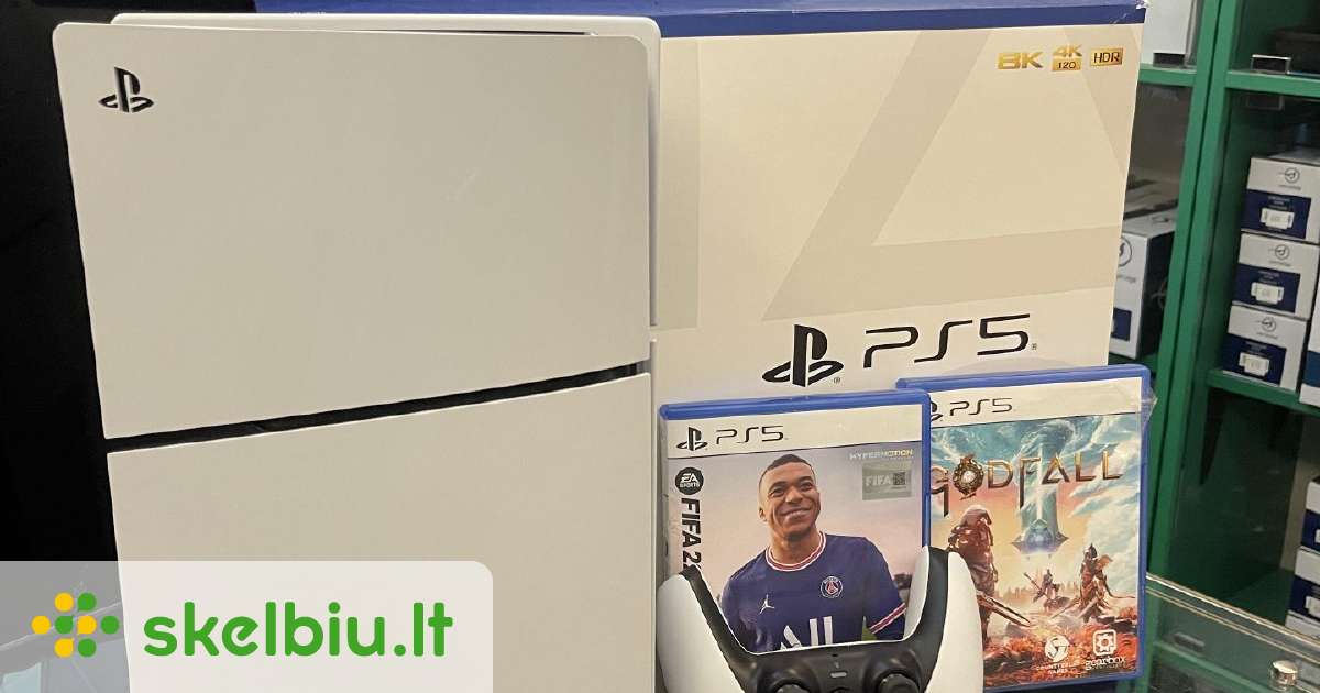 Sony Ps5 slim + žaidimai su garantija iki 2026 - Skelbiu.lt