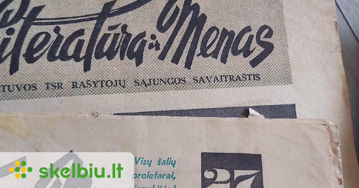 Seni laikraščiai,literatūra ir menas" - Skelbiu.lt