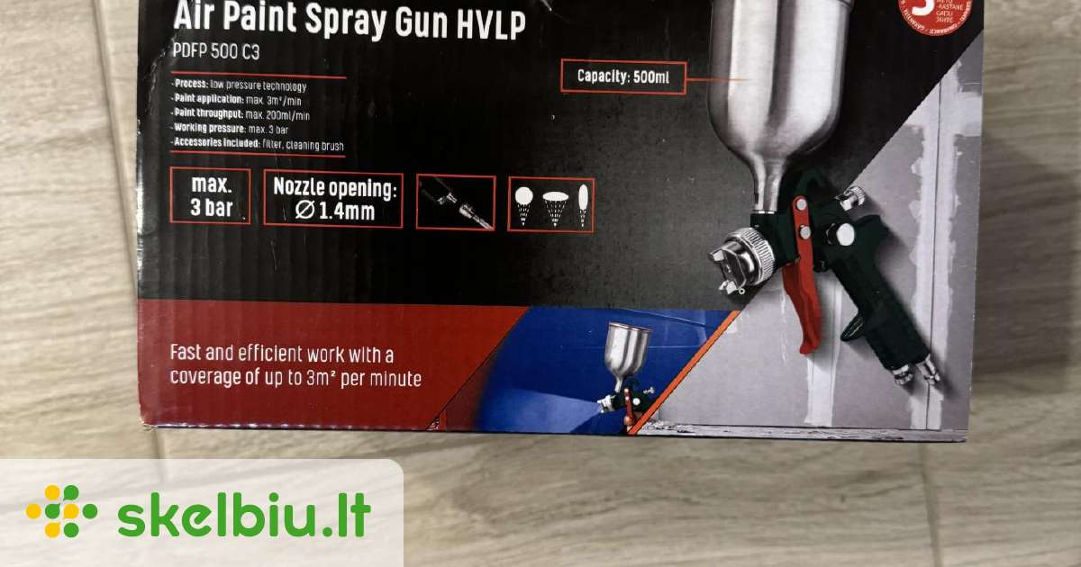 Parkside Air Paint Spray Gun Pdfp 500 C3 Dažų Purk - Skelbiu.lt
