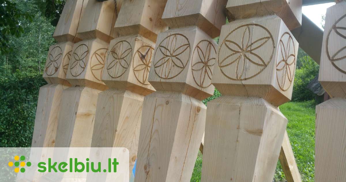 Medinės dekoratyvios kolonos stulpai atramos. - Skelbiu.lt