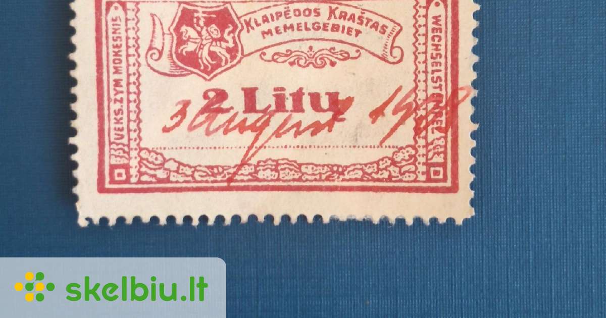 Lietuva 1930 m. Klaipėdos krašto mokos ženklas - Skelbiu.lt