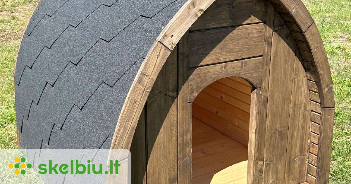 Medinės šuns būdos. Būda. Stock 087 - Skelbiu.lt