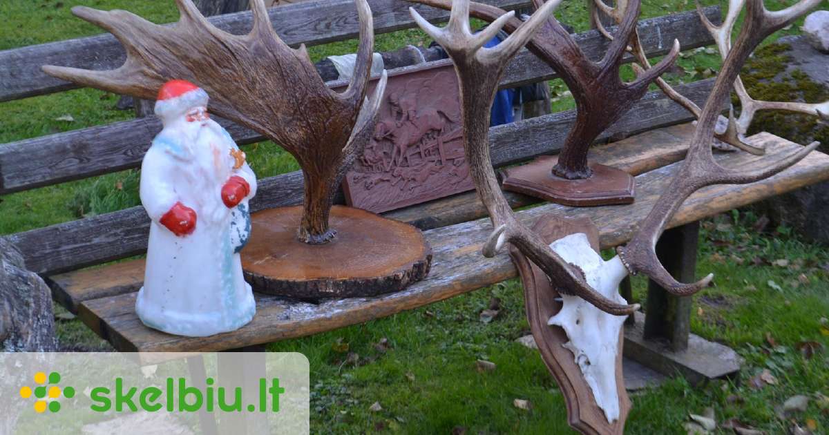 Elniu,briedziu ragai,medinis paveikslas,senissalti - Skelbiu.lt