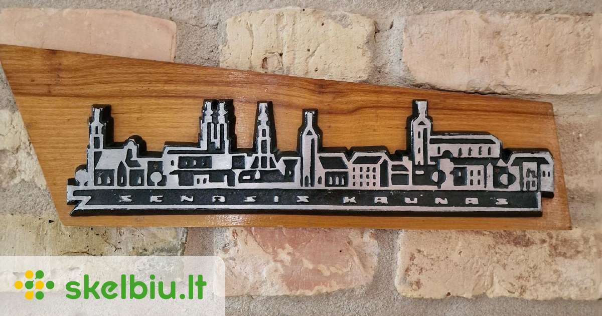 Vintažinė mid century plaketė "Senasis Kaunas" - Skelbiu.lt