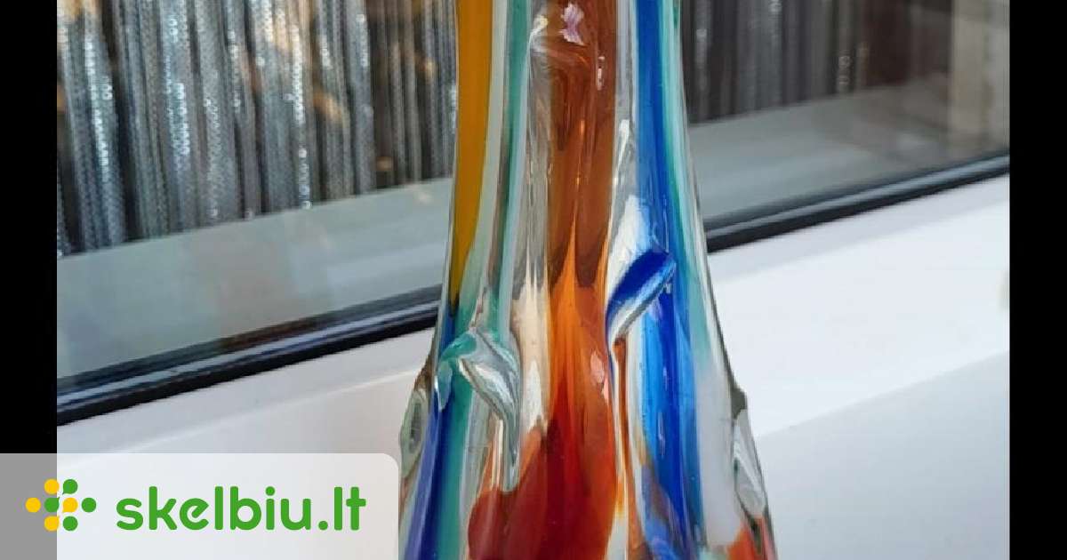 Murano stiklo tipo spalvota čekiška vintažine vaza - Skelbiu.lt