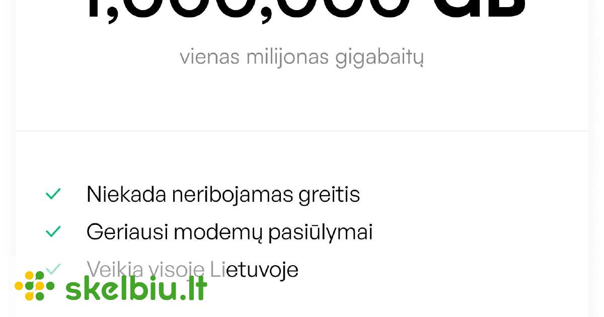 Mobilus internetas - neterminuota sutartis- 12 eur - Skelbiu.lt