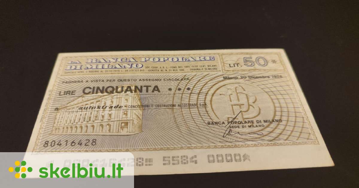 Senas banknotas Italija - Skelbiu.lt